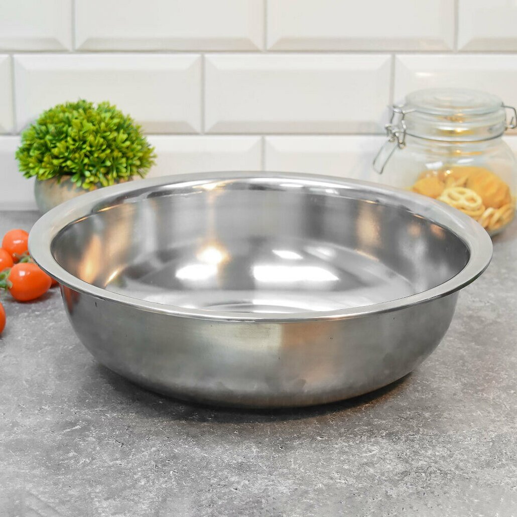 Миска глубокая 32см/5л, нержавеющая сталь, универсальная для салатов и блюд