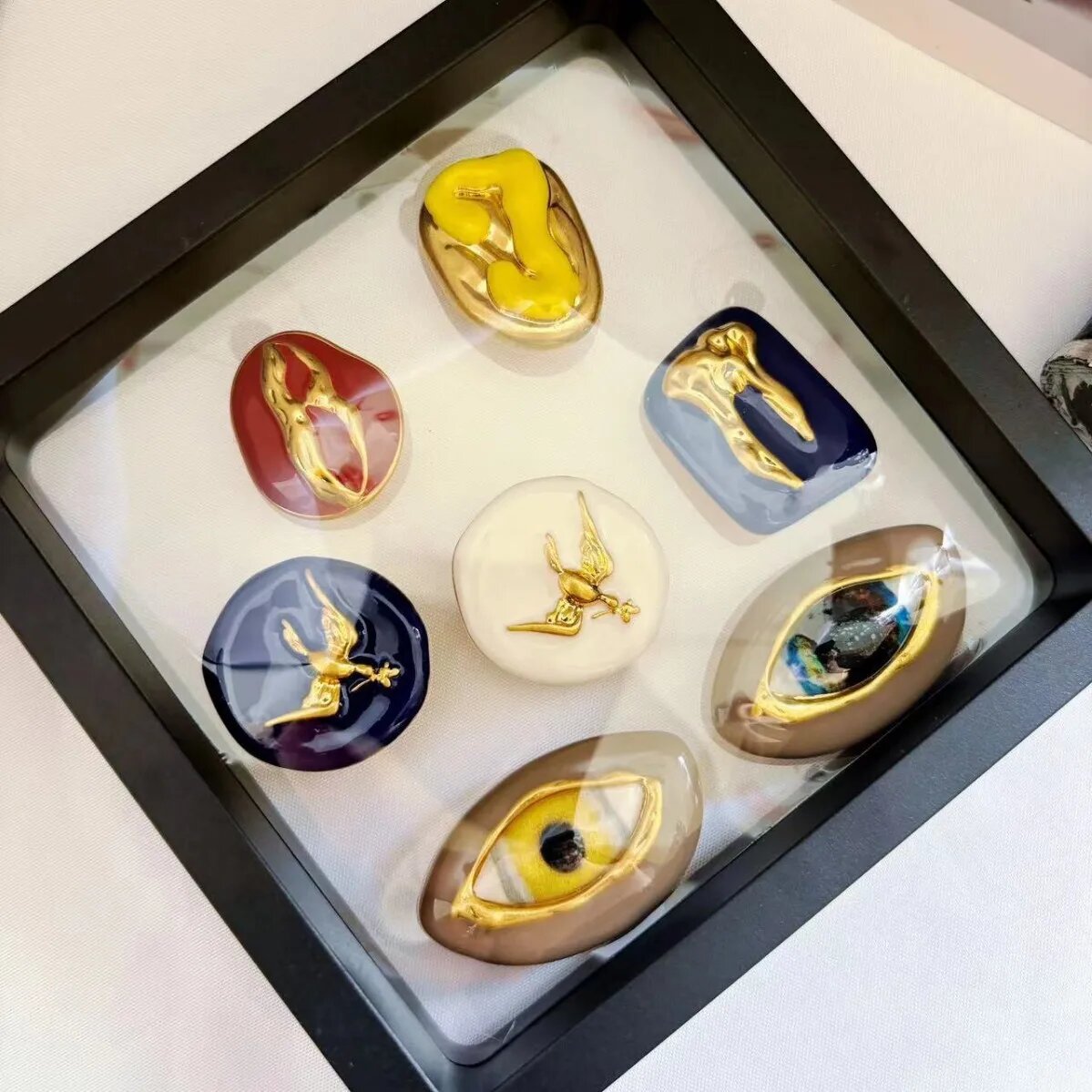 KEIQU латунные пуговицы для лица 7 шт.