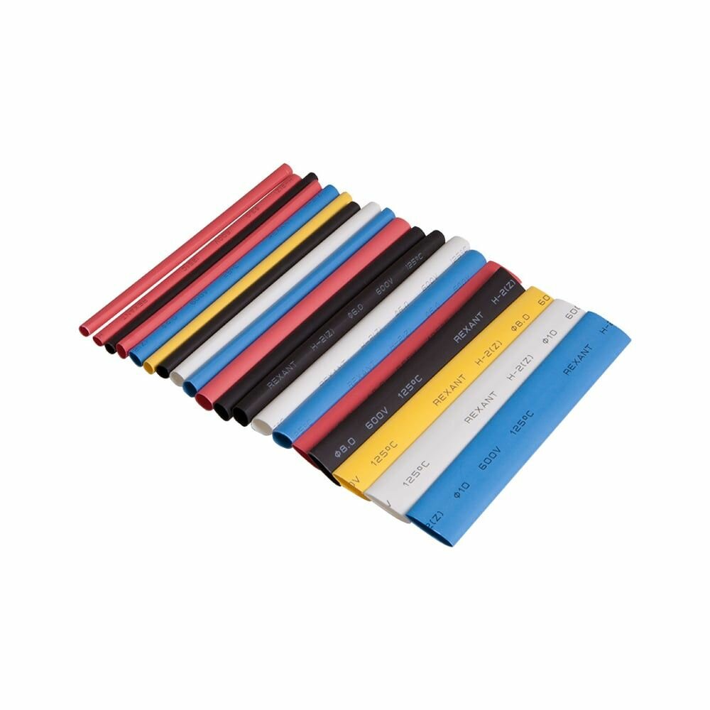 Набор трубок термоусадочных тонкостен. №2 (авто импорт) разноцвет. Rexant 29-0102