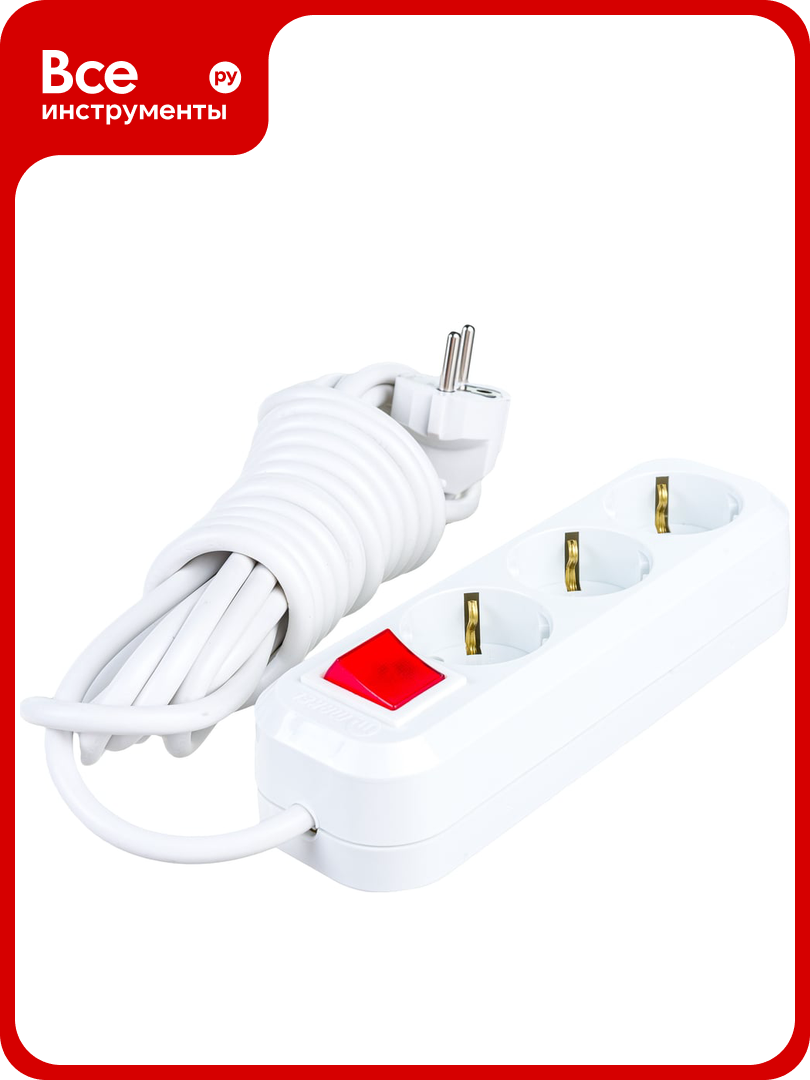 Удлинитель с заземлением и выключателем 3х5 м Makel 214 MGP214, 5 м