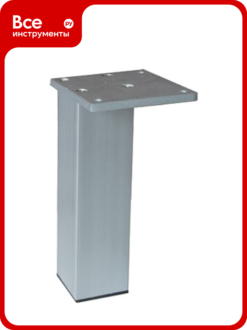 Ножка Tech-Krep алюминий, квадрат, нерегулируемая 37x37x200 мм, матовый хром - накл.