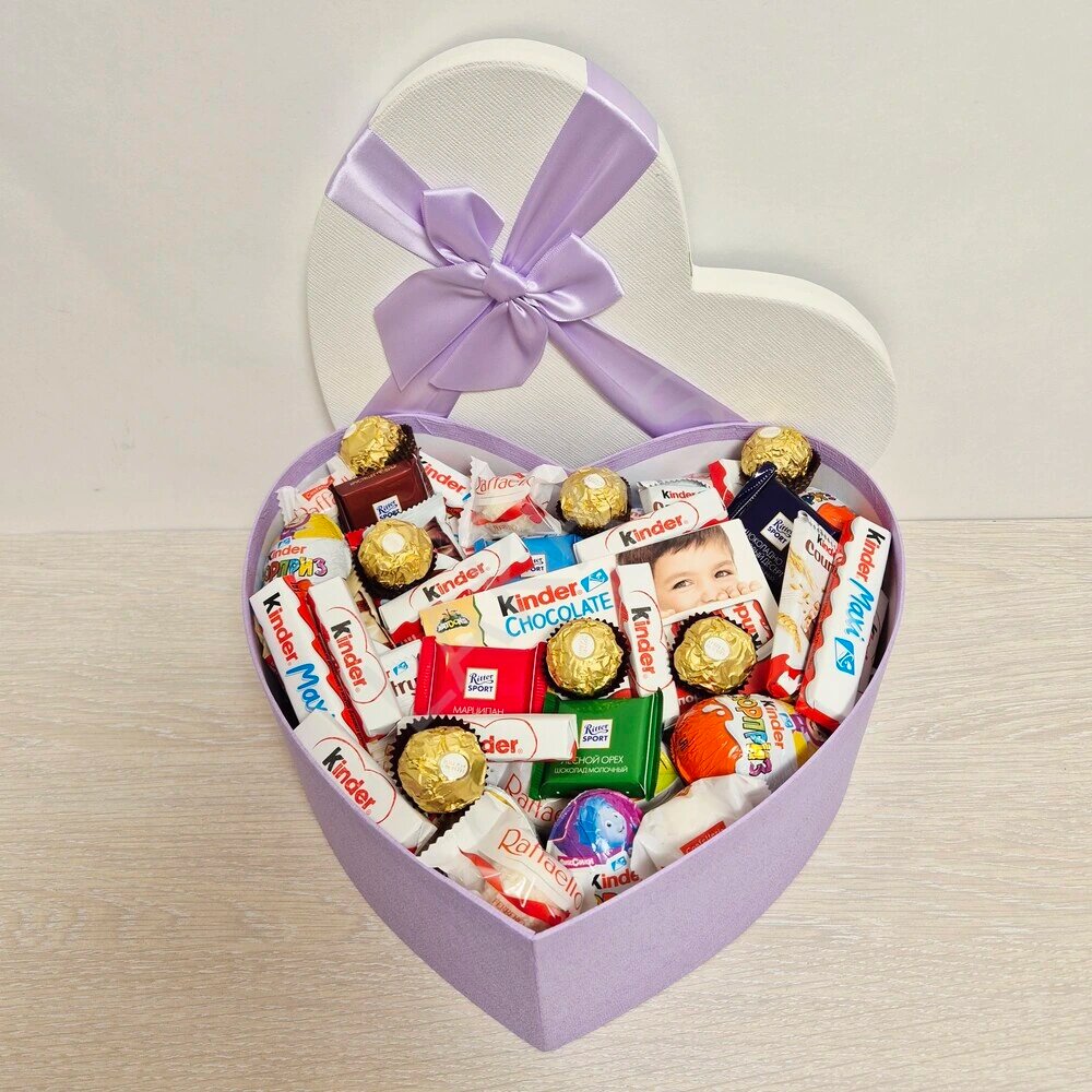 Сладкий набор LAKRES из разных конфет в подарок, диаметр 30 см