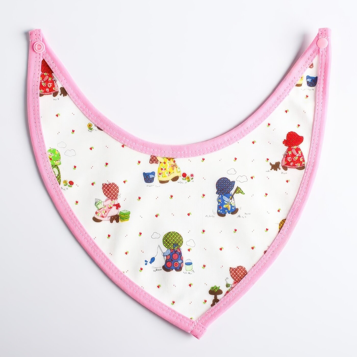 Нагрудник-бандана/слюнявчик для кормления непромокаемый на кнопке, для девочки, микс