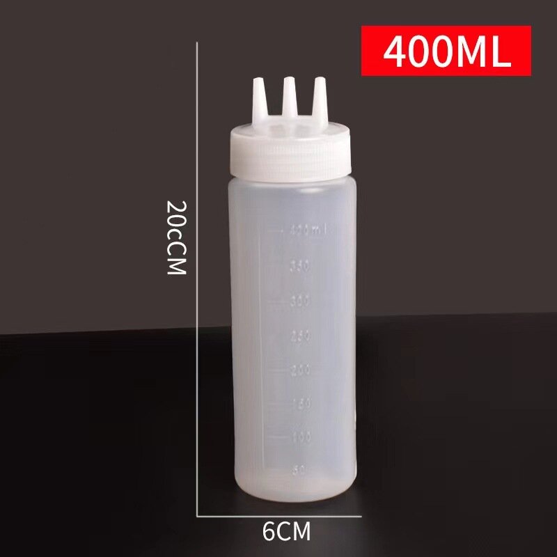 Бутылка для соуса с мерной шкалой для заправки салатов, томатного соуса, бутылка для приправ, кухонная бутылка для соусов, бутылка для джема с тремя отверстиями, кросс-бордер