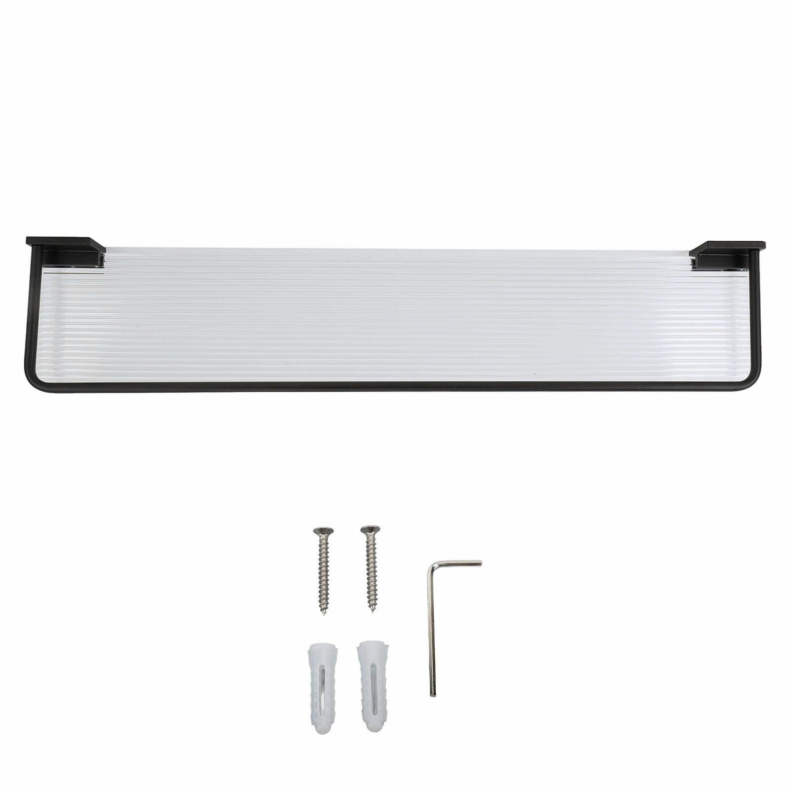 Плавающая полка для ванной комнаты, алюминиевый акриловый настенный стеллаж для хранения, органайзер для кухни, гостиной, спальни, черный