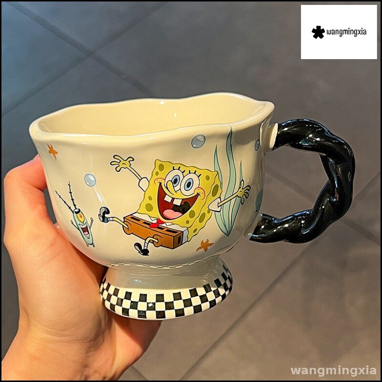Эксклюзивная керамическая кружка с изображением Спанч Боба Квадратные Штаны, пара милых чашек для воды кофе и молока предназначена для домашнего использования детьми и взрослыми