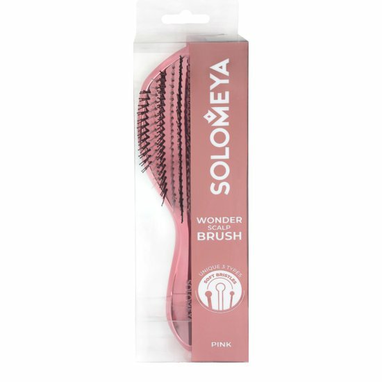 Расческа для распутывания, массажа и мытья кожи головы Solomeya розовый градиент