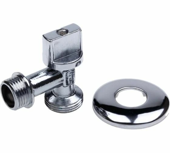 Кран шаровой 1/2" х 3/4" для подключения санитарных приборов угловой, хром AQUALINK
