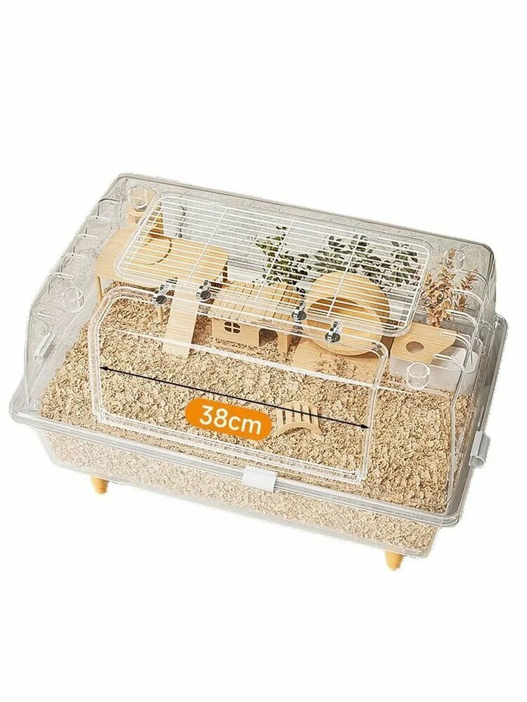 Акриловая клетка для хомяка 60см - двухуровневая с вентиляцией, съемными элементами и антипобегом
