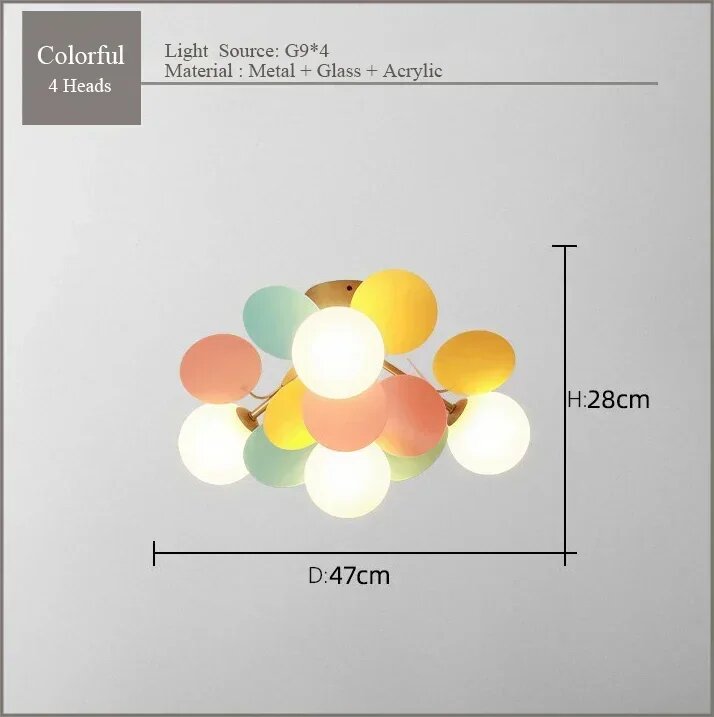 LED люстра ZIMULONG скандинавский стиль Warm White 3000K, Colour 4 balls