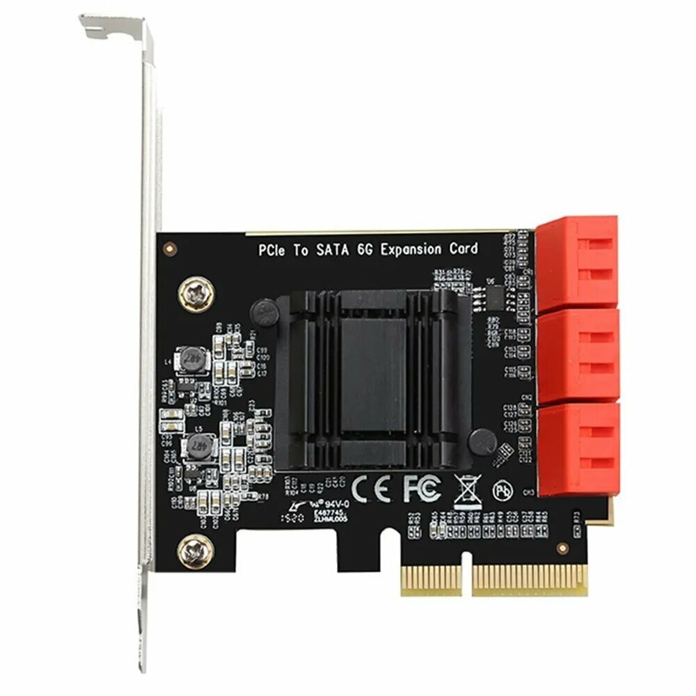 PCIe 4x На 6 Портов SATA3.0 Адаптер Контроллера Платы Расширения