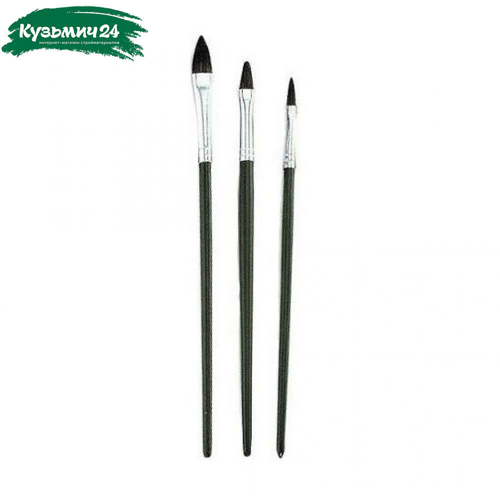 Набор кистей художественных FIT из волоса пони 3 шт, 1 шт.