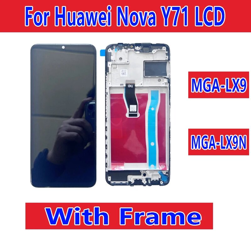 Для Huawei nova Y71, ЖК-дисплей nova Y71, сенсорный экран MGA-LX9, MGA-LX9N и внешний экран, ЖК-дисплей с рамкой With Frame