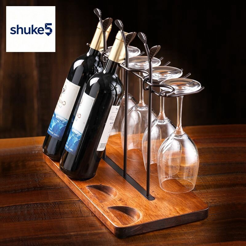 Винная стойка, держатель для 4 бутылок 4 бокала для вина