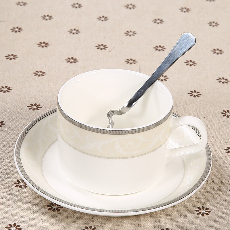 Кофейный набор из нового костяного фарфора с золотым ободком, 100 мл, чашка+блюдце, элегантный подарок. Мояэкономка