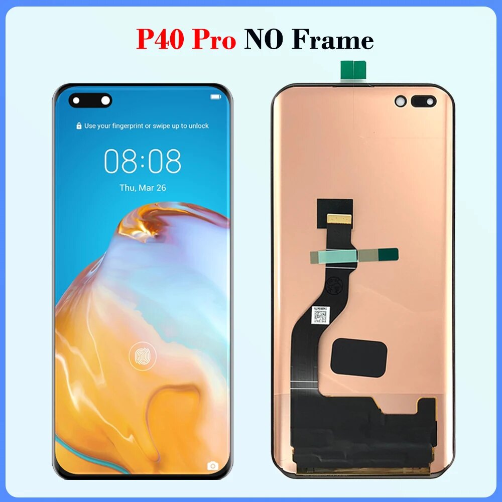 6,58 "AMOLED ЖК-дисплей для Huawei P40 Pro, ЖК-дисплей, дигитайзер сенсорного экрана в сборе для Huawei P40Pro ELS-NX9 ELS-N04, запасные части Black No Frame