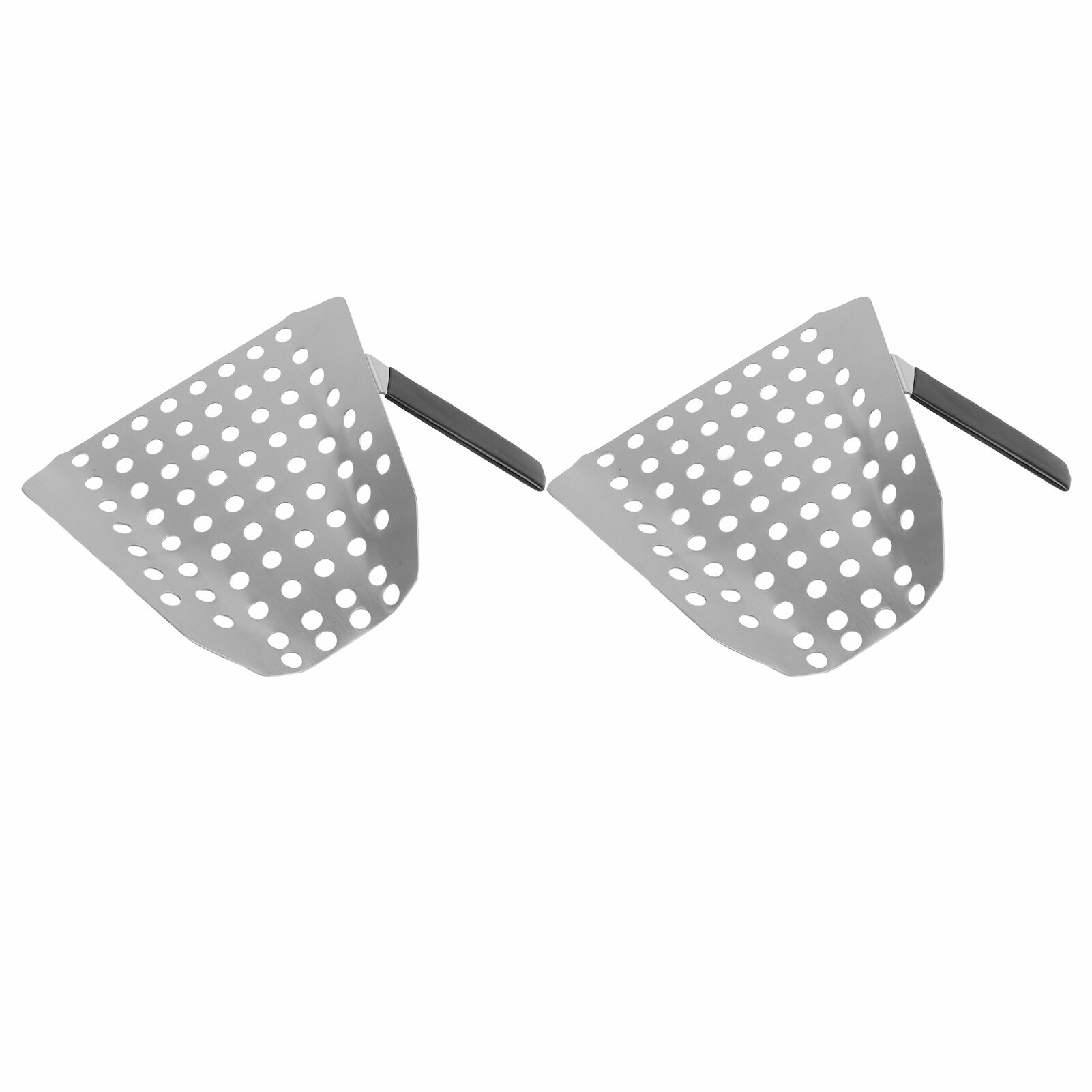 Совок для картофеля фри из нержавеющей стали, эргономичный, с одной ручкой, с отверстиями для попкорна, 2 шт.