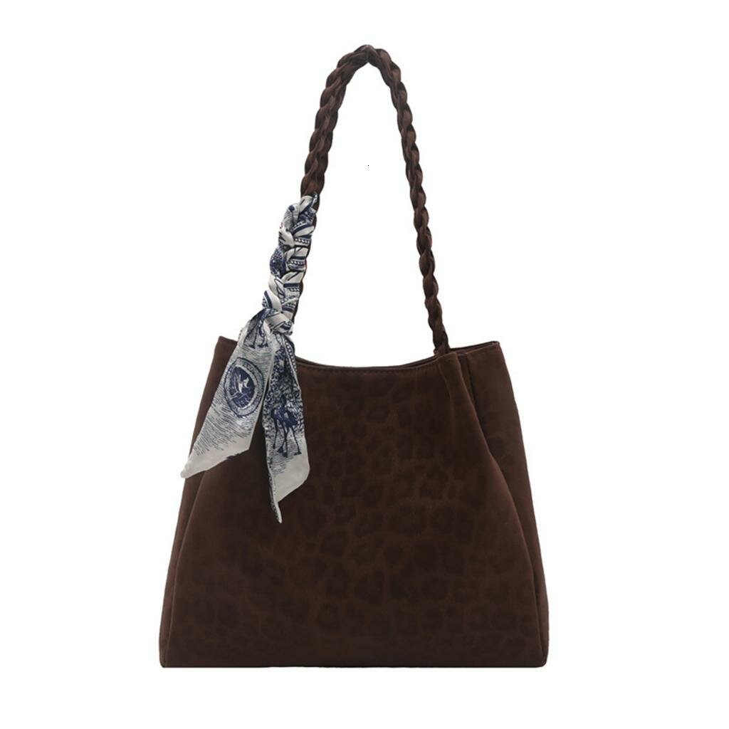 Модная сумка для поездок на работу в стиле ретро с леопардовым принтом большой емкости-коричневая