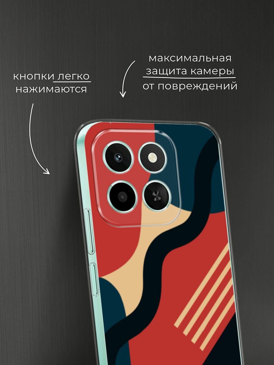 Силиконовый чехол на Honor X6c / Хонор X6c с принтом Абстрактные линии — фото 1