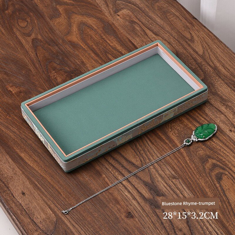 Серая каменная узорная маленькая шкатулка без крышки для драгоценностей, элегантная подставка