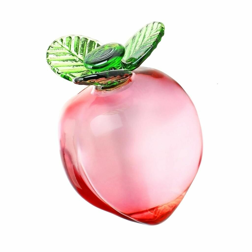 Миниатюрная стеклянная фруктовая статуэтка, - персик