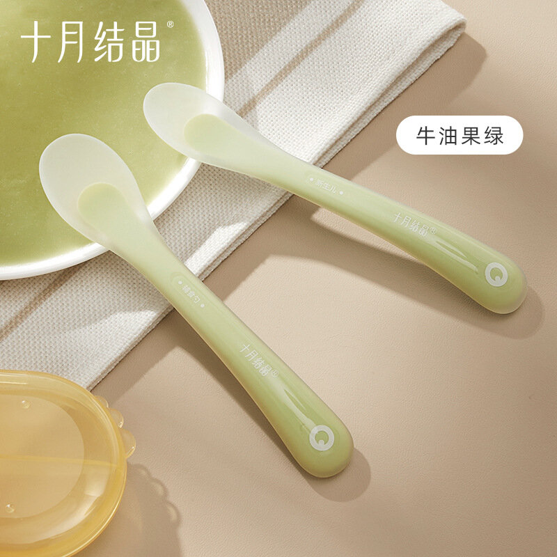 Кристальная силиконовая ложка для новорожденных, мягкая ложка для кормления, маленькая ложка для детей, мягкий наконечник