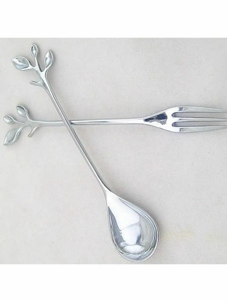 Набор вилка и ложка для салата 1 предм. серебристый