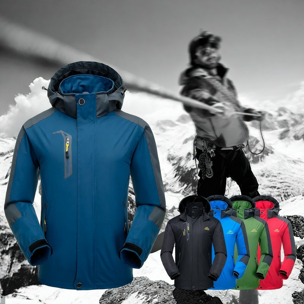 Водонепроницаемая куртка Ветрозащитный дождевик Спортивная одежда Для походов Путешествий Велоспорта Спортивная куртка с отстегивающимся капюшоном для мужчин