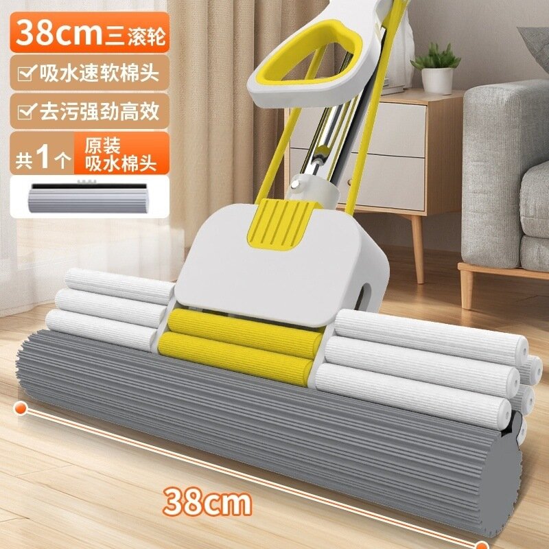 Губчатая швабра роликового типа, расширенная и увеличенная, для мытья без рук, ленивая, впитывающая PVA швабра для дома, одно движение для чистоты