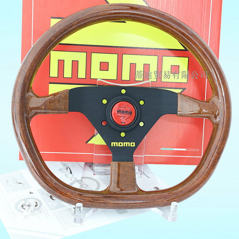 2026 Новая модель, популярная за границей, модификация автомобиля, классический ретро руль из персикового дерева Momo, D-тип, универсальный 14inch