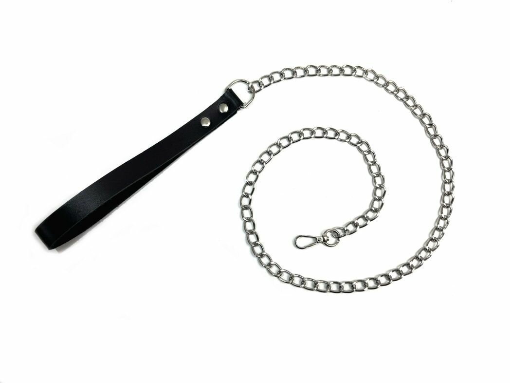 Поводок из натуральной кожи, с крупной цепью BDSM Арсенал