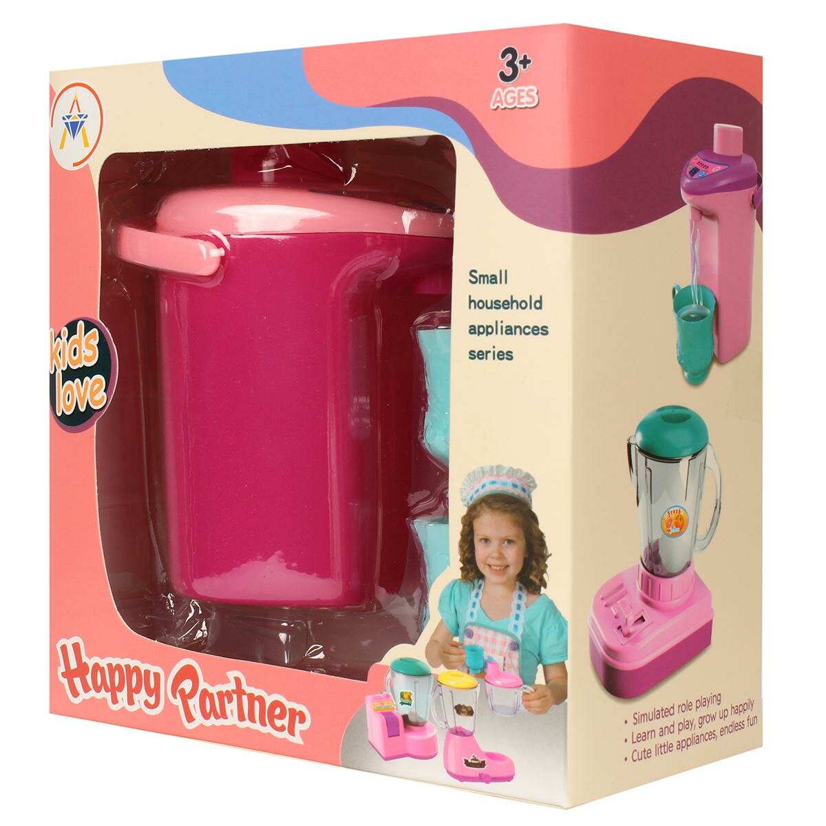 Игрушечный чайник с кружками, розовый, для сюжетных игр, 18х9х18 см — фото 1