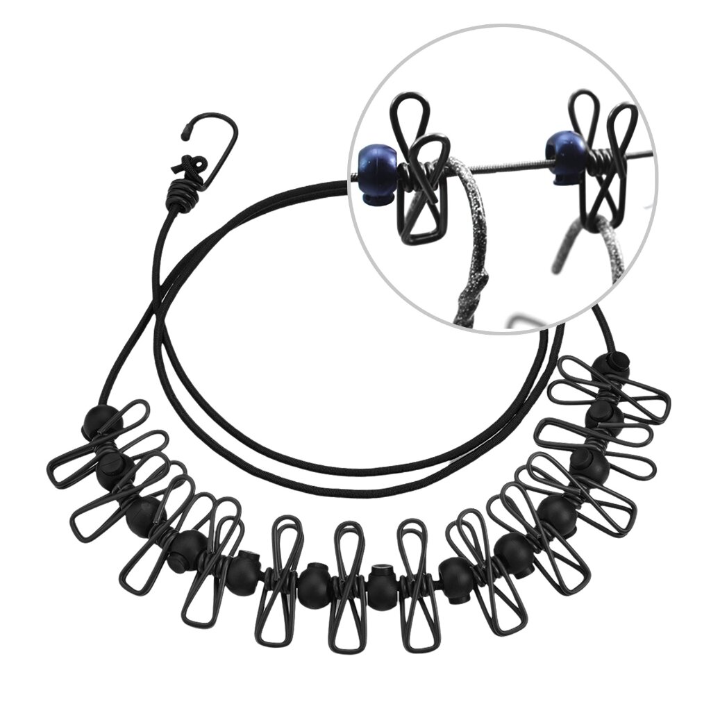 Ветрозащитная эластичная веревка-черный