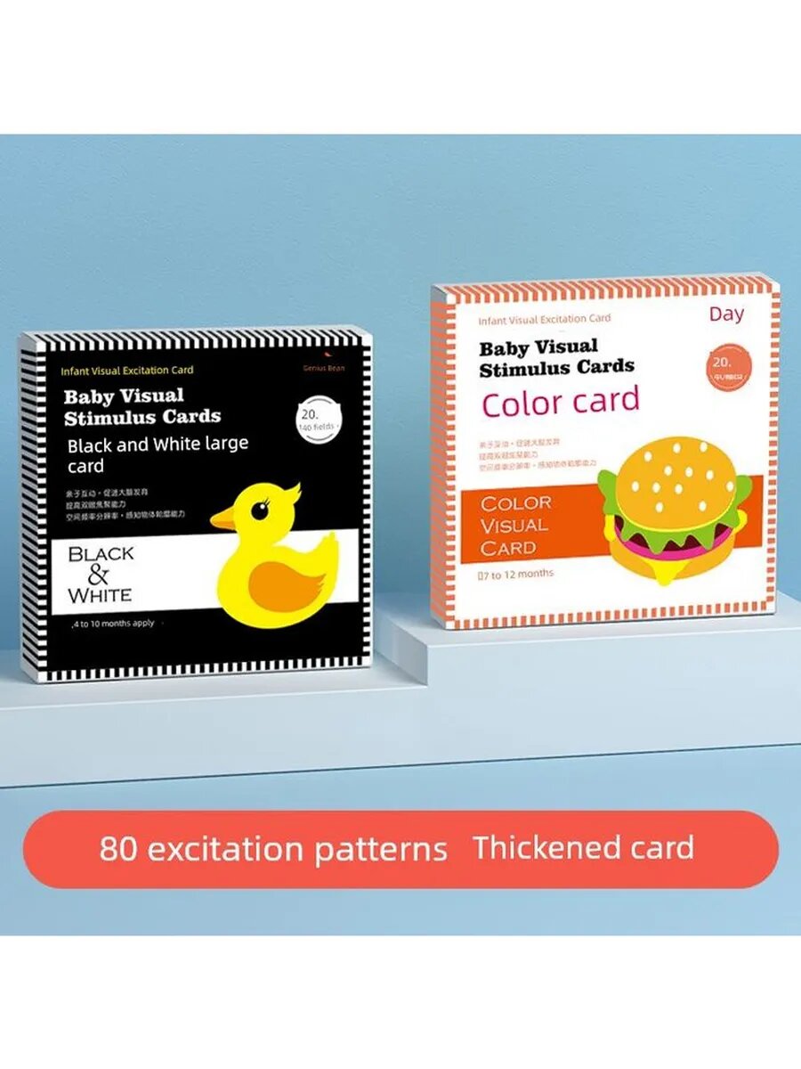 Карточки Монтессори (Черно-белые 2 + Цветные 1, 4-12 мес)