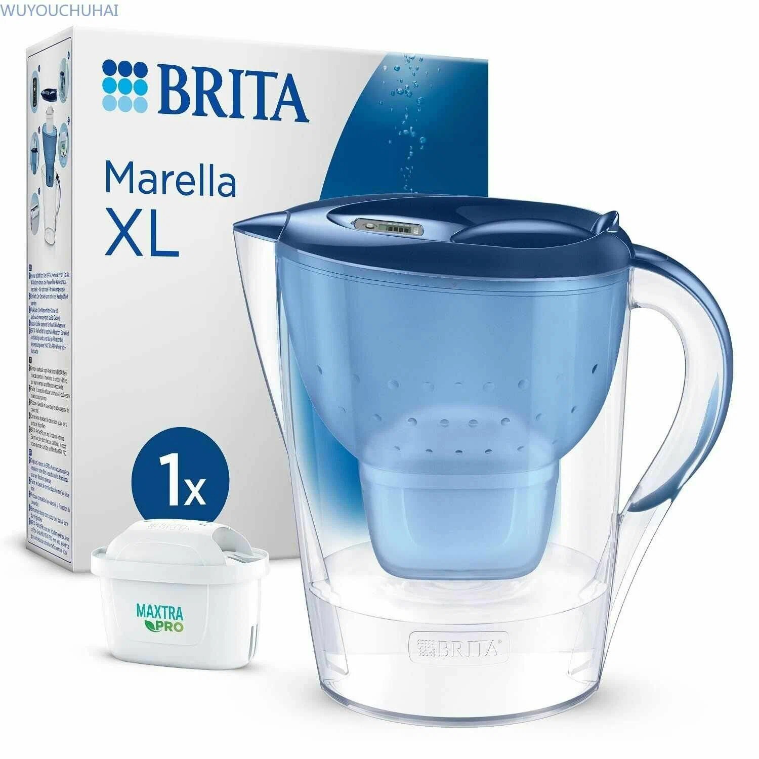 Фильтр для воды кувшин Brita Marella XL 3,5 л, 1 картридж для воды Maxtra Pro, синий