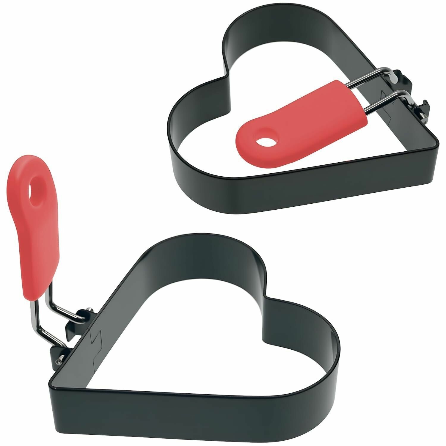 3,5-дюймовое силиконовое кольцо для яиц в форме сердца, идеально подходящее для жарки яиц в форме сердца, английских маффинов и мини-блинчиков.