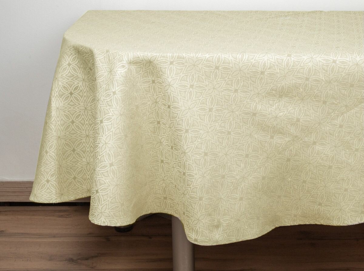 Скатерть круглая лен/хлопок "Лунный цветок" D 204 см. Оршанский