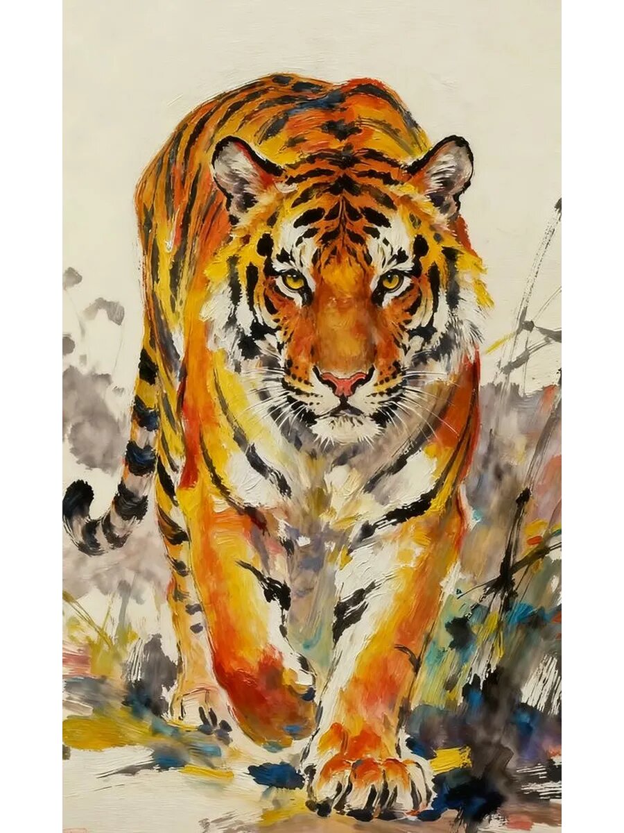 Картина по номерам на холсте Тигр 40*50 см