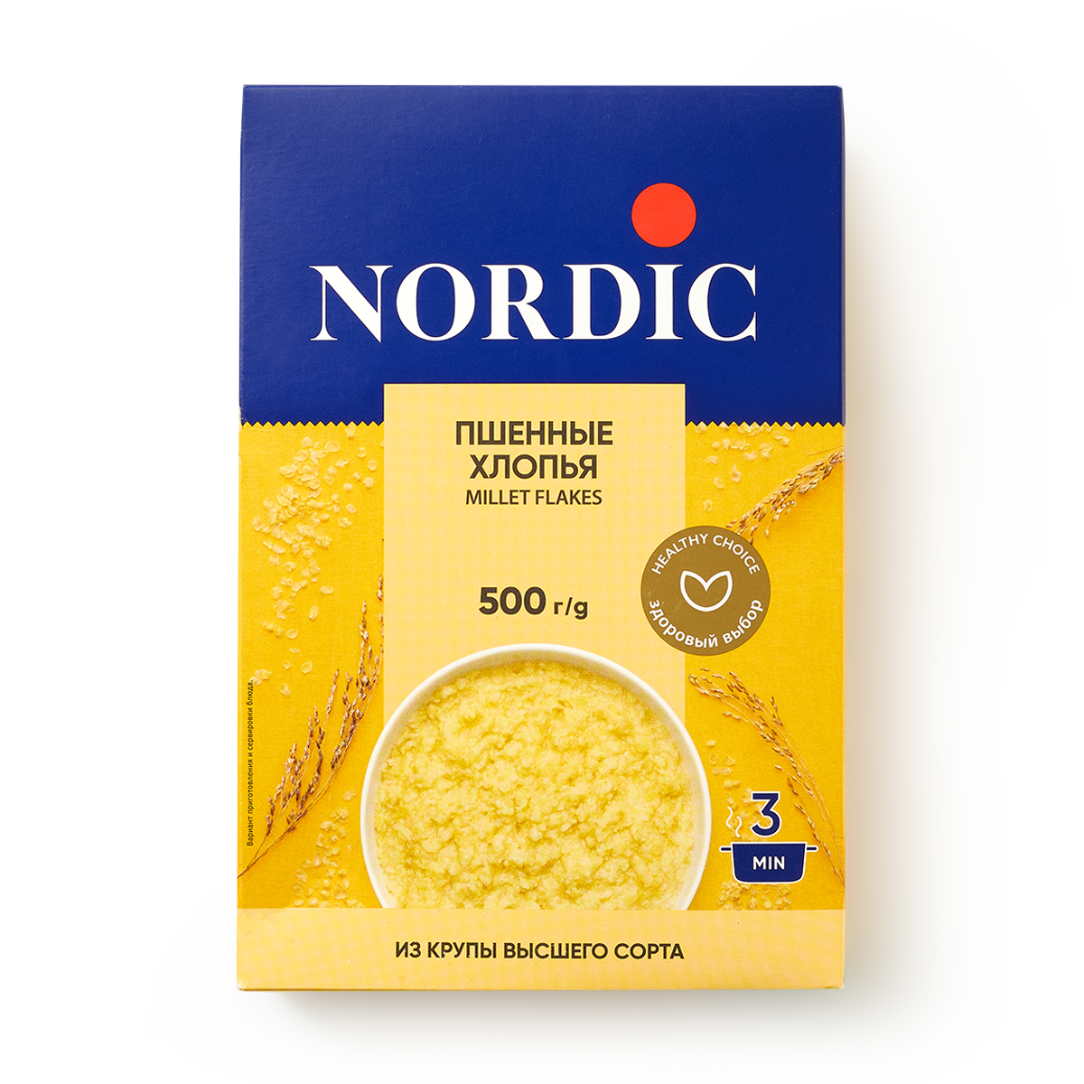 Хлопья пшенные из круп высшего сорта Nordic Elovena, без добавок, 500 г