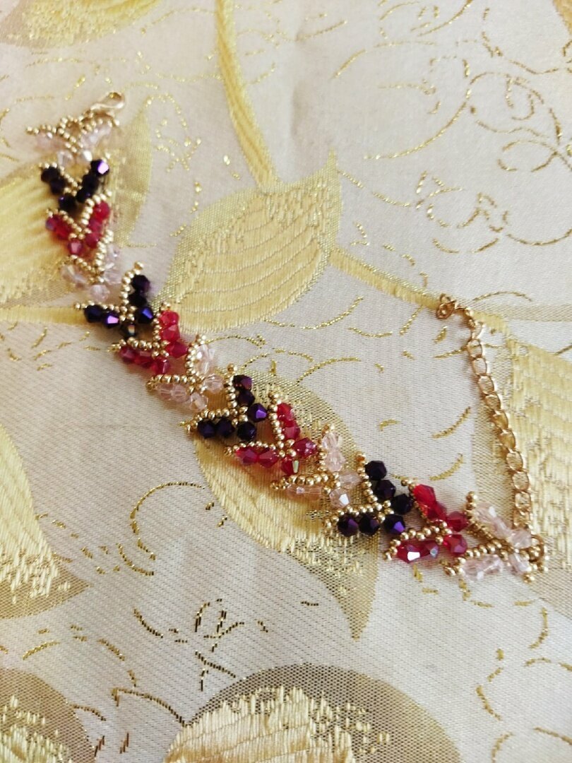 Браслет, бисер, стекло