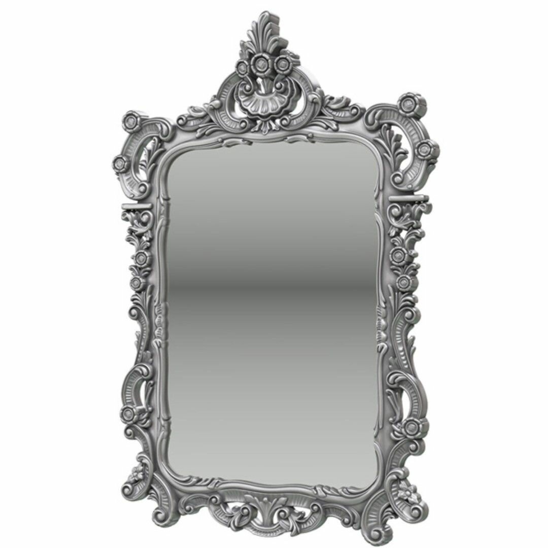 Зеркало Нова, квадратное, серебристое, настенное, деревянная рама, 70x106x2 см