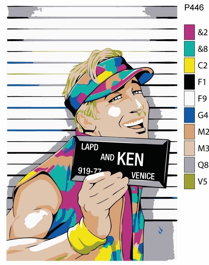 Детская картина по номерам P446 "Barbie (Барби). Кен (Ken)" 20x30