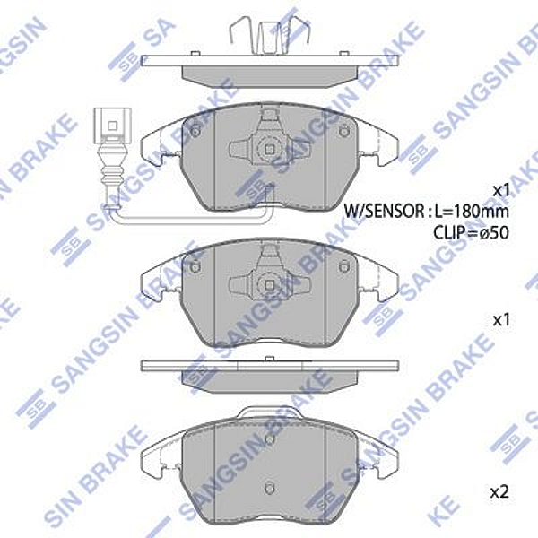 HI-Q SP1692 sp1692 колодки дисковые п. disk 15 / 16 с датч. изн.\ Audi (Ауди) a3, VW Golf (Гольф) V 1.4-2.0td 03