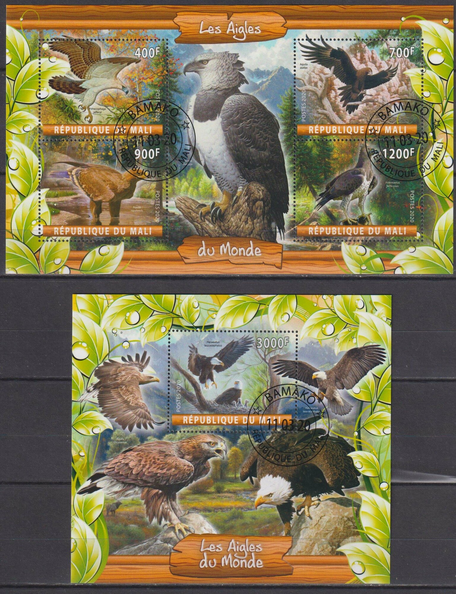 Почтовые марки Мали 2020г. "Орлы" Орлы, Птицы U