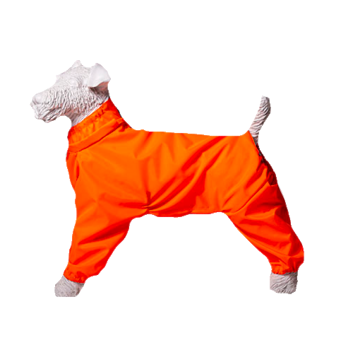 Теплый комбинезон для пуделя миниатюрного (карликового) суки, на флисе, повышенной прочности, цвет оранжевый