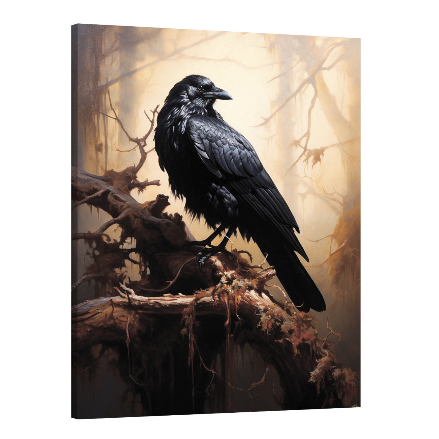 Интерьерная картина 50х70 "Портрет ворона"
