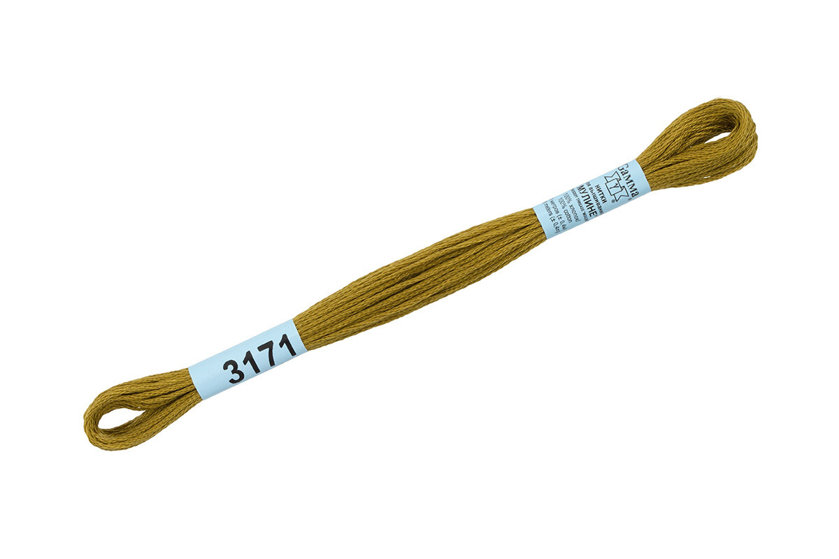 Мулине GAMMA нитки для вышивания 8м. 3171 светлый светлый хаки, 1 штука.