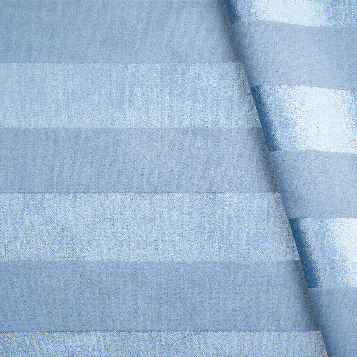 Ткань мебельная интерьерная, для декора, шитья и рукоделия в полоску обивочная велюр голубой