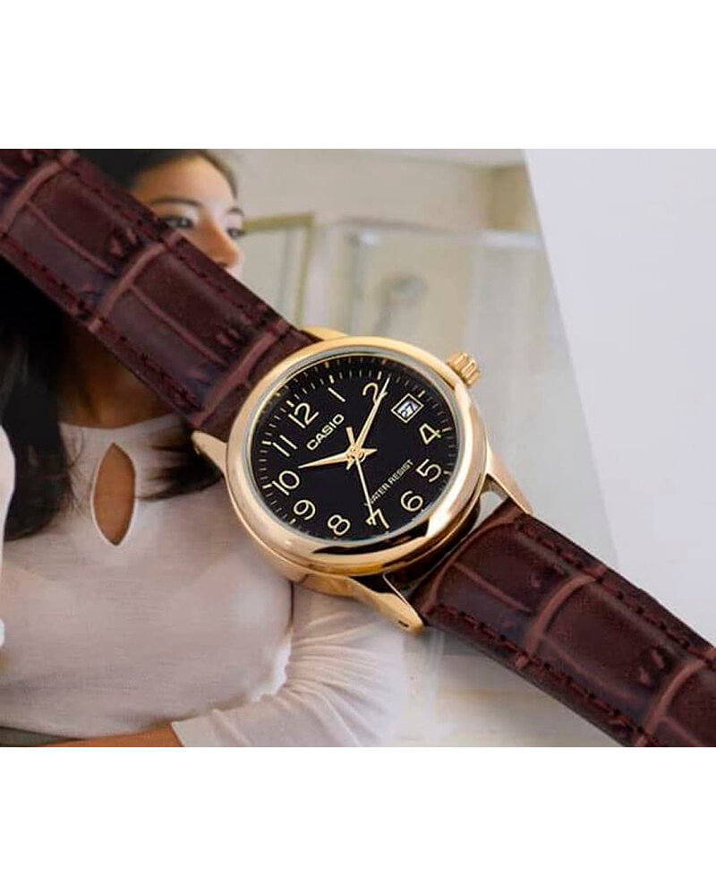 Наручные часы CASIO Collection, коричневый, черный, золотой — фото 1