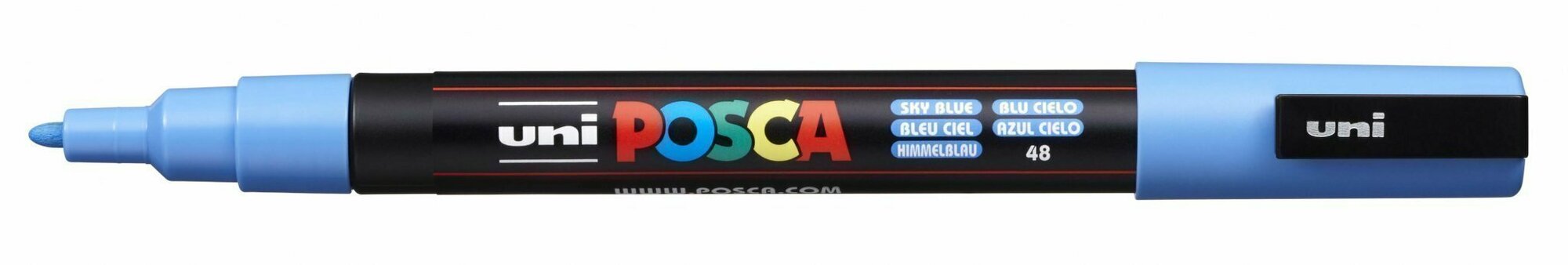 Маркер POSCA PC-3M, голубое небо, 0.9 -1.3 мм, пулевидный наконечник (номер цвета 48)